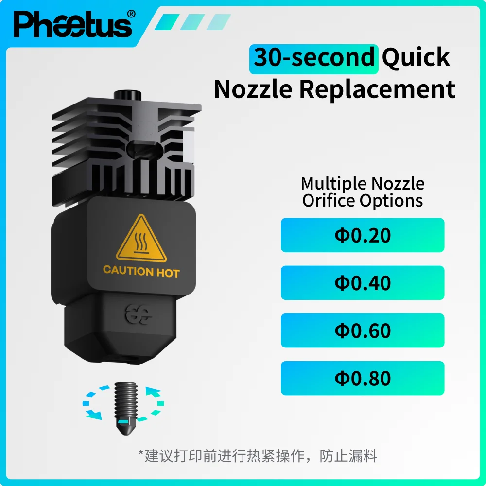 Phaetus H2D A1 A1 Mini Conch Hotend with Endcoat Nozzle 0.2 0.4 0.6 0 ...
