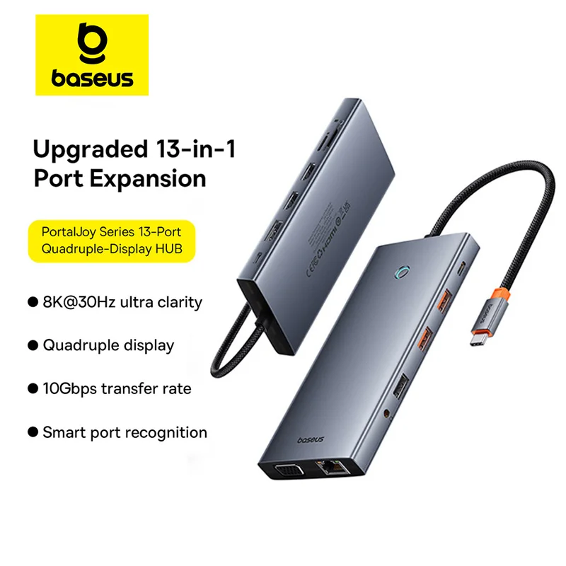 Limited-Time Special: Baseus USB-C Hub with Dual 4K HDMI, VGA, 100W PD ...