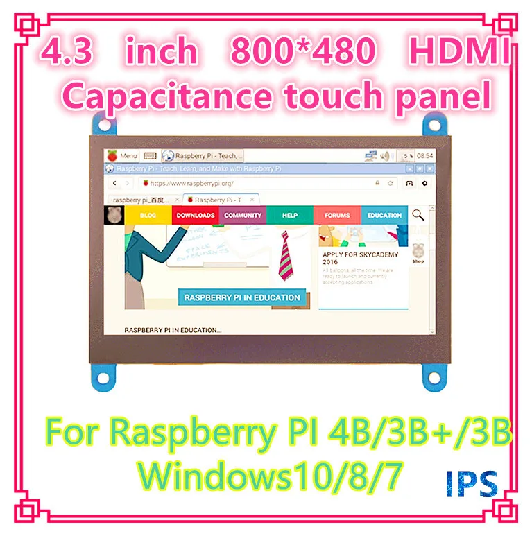 Raspberry Pi 4.3 inch 800*480 HDMI IPS Display Screnn Capacitive touch ...