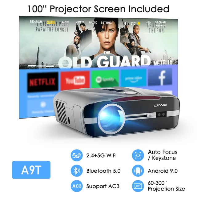 4K Home Theater Beam Projector for Movie Wifi Android Daytime PK Laser ...