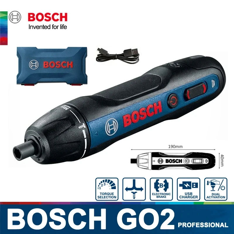Bosch-Go-2-Electric-Screwdriver-Cordless-3-6V-Rechargeable-Automatic ...