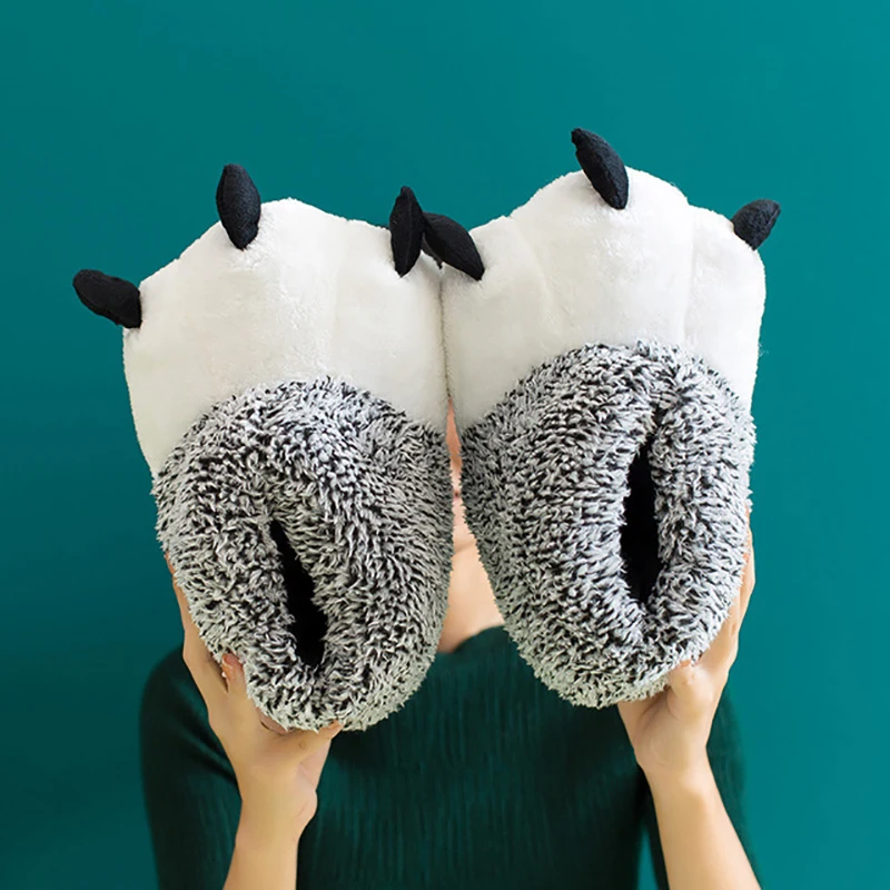 Cartoon-panda-claws-cotton-slippers-package-with-the-men-and-women ...