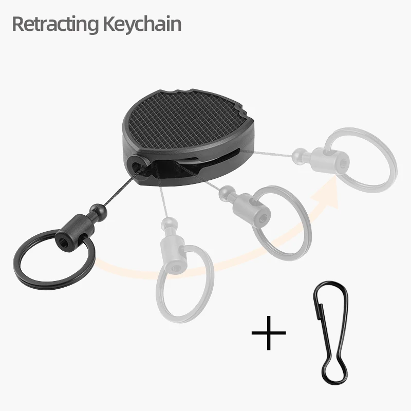 Self Retractable Id Badge Key Holder Reel Carabiner Outdoor Police ...