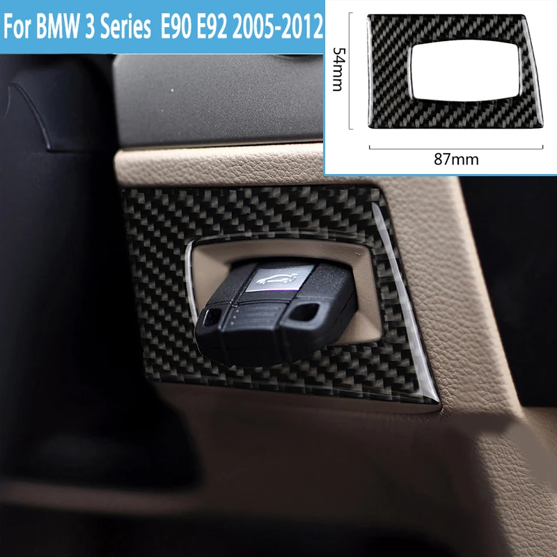 Carbon Fiber Car Ignition Switch Key Hole Cover Interior Trim Sticker ...