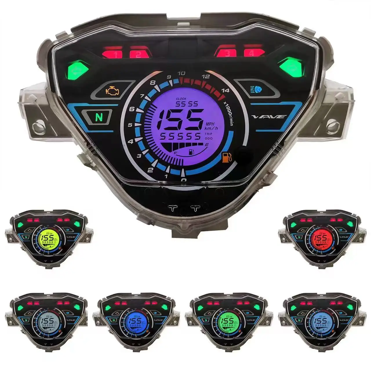 Motorcycle Modified LCD Instrument Odometer LCD7 Color Adjustable Speed ...
