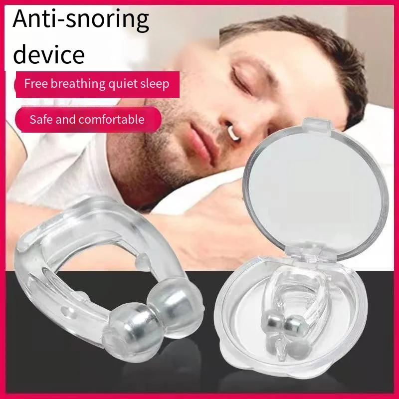 Silicone Magnetic Anti Snore Stop Snoring Nose Clip Sleep Tray Sleeping ...