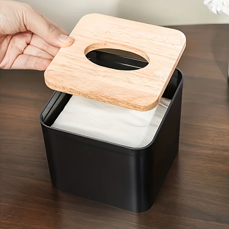 1pc-2pcs-Nordic-Style-Plastic-Tissue-Box-with-Wooden-Cover-Paper-Box ...