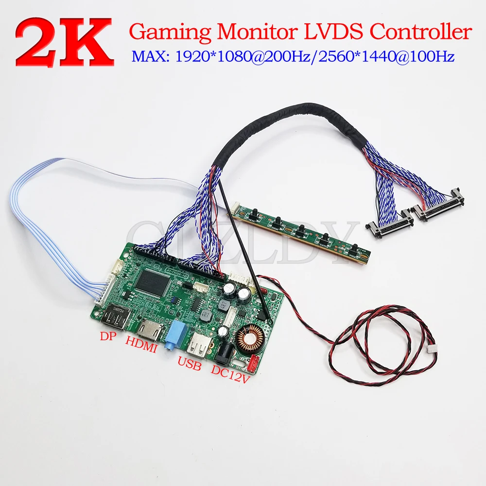 LCD Controller Board For 2K Game Monitor Display DP+HDMI+USB 4ch 8bit ...