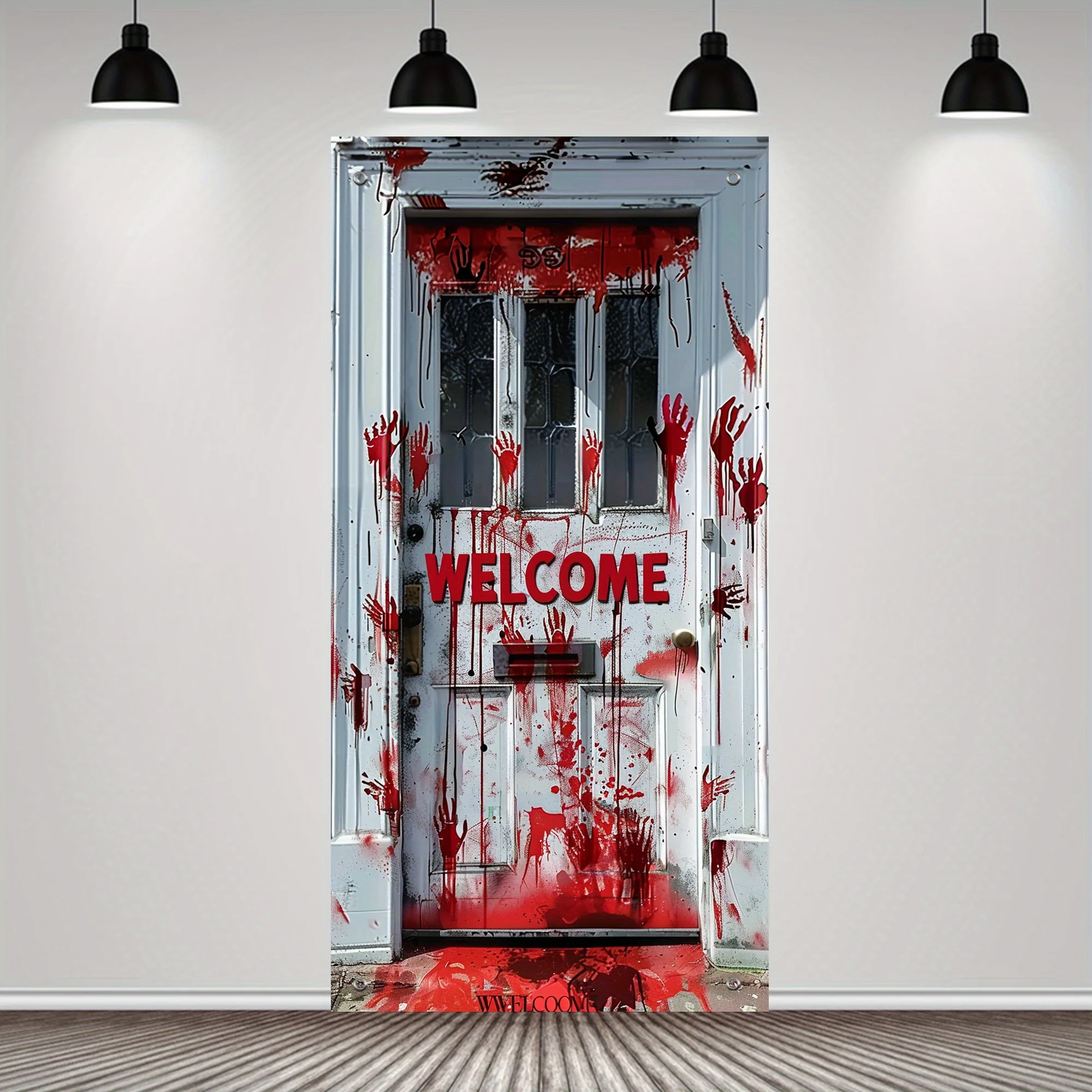 "Creepy" Halloween Door decoration - Bloody Handprint, 35.4 "X70.8 ...
