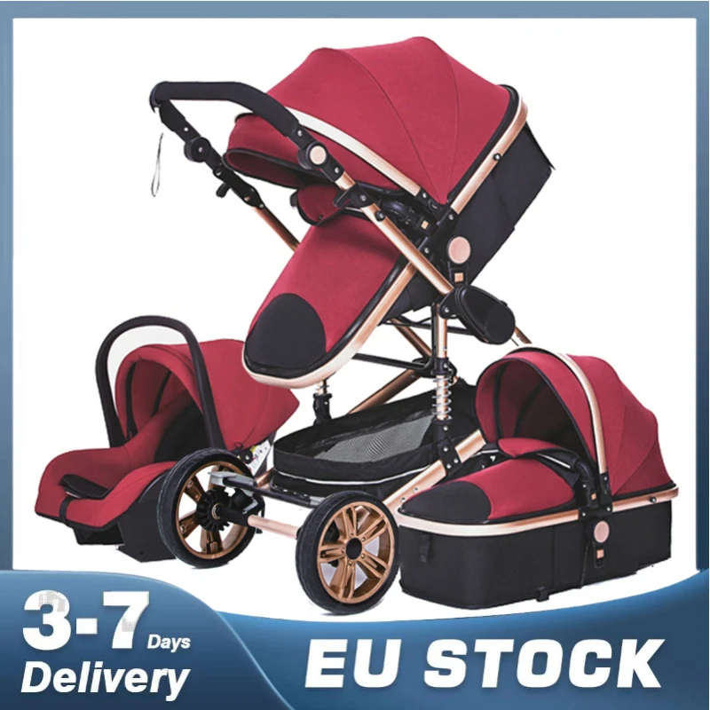 Cochecito-de-beb-de-lujo-3-en-1-carrito-de-viaje-port-til-plegable ...