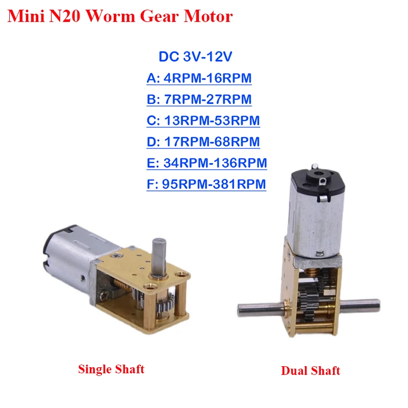 Micro-N20-All-Metal-Gear-Motor-DC-3V-12V-4RPM-381RPM-Slow-Speed-High ...