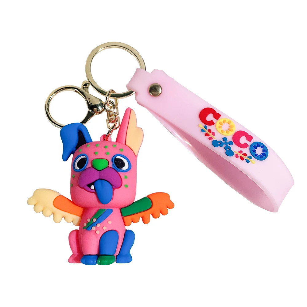 Anime Cartoon Movie Coco Silicone Keychains Cartoon Figure Pendant ...