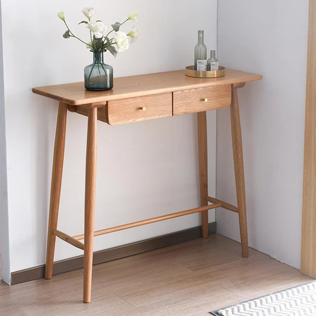 Dansk Scandi Oak Console Table With Drawers Oak Furniture, 47% OFF