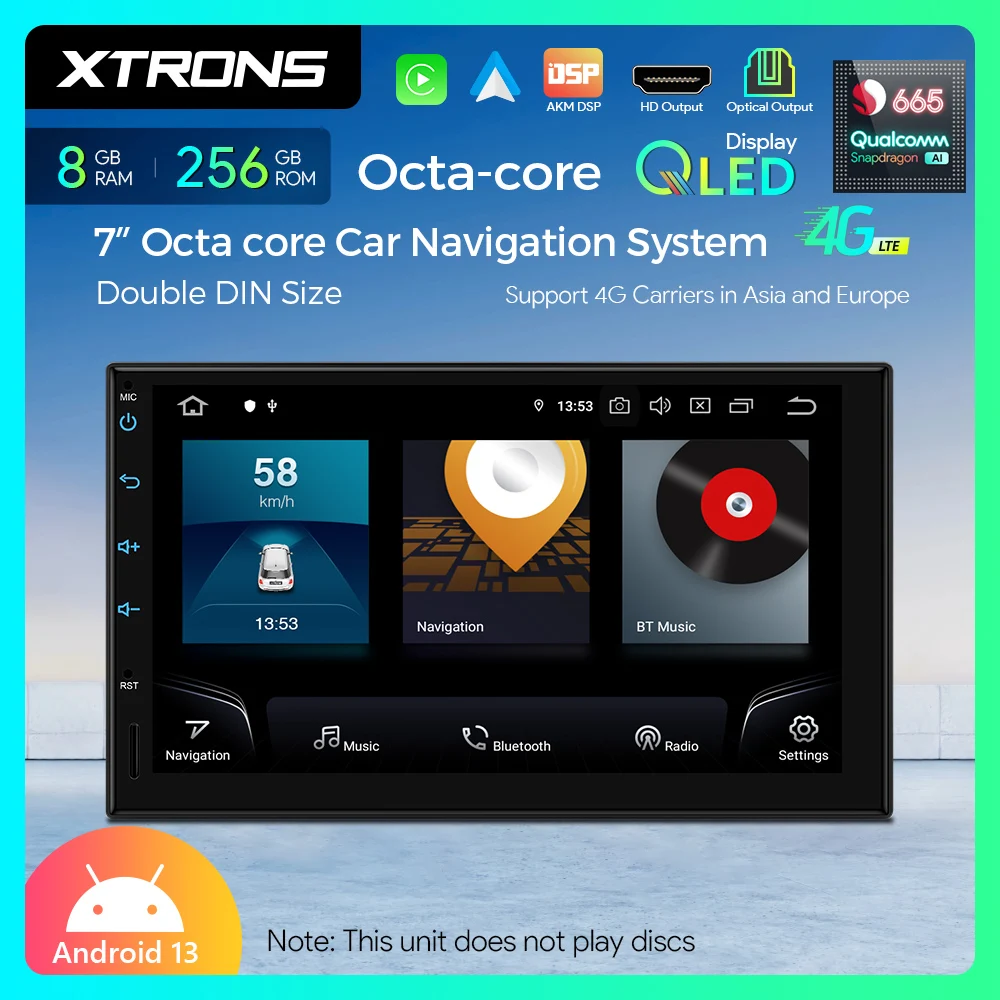 XTRONS-7-Universal-Double-Din-QLED-Car-Radio-Android-13-Octa-Core-8 ...