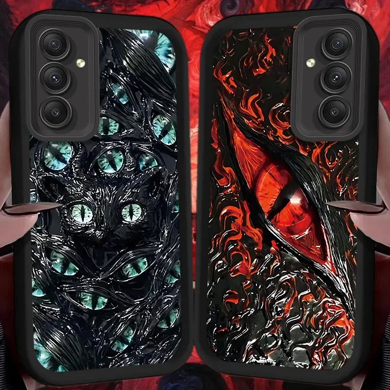 Cartoon Demon Eyes Case for Samsung Galaxy A25 A16 A35 A55 A15 A06 A05 ...