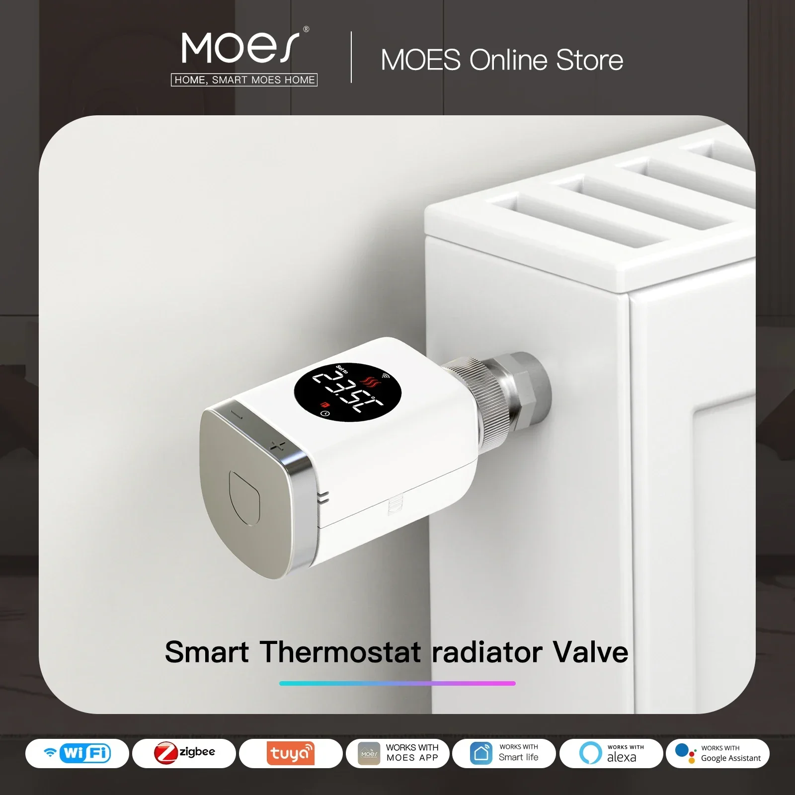 MOES Smart Wifi/Zigbee Thermostatic Radiator Valve TRV Programmable App ...