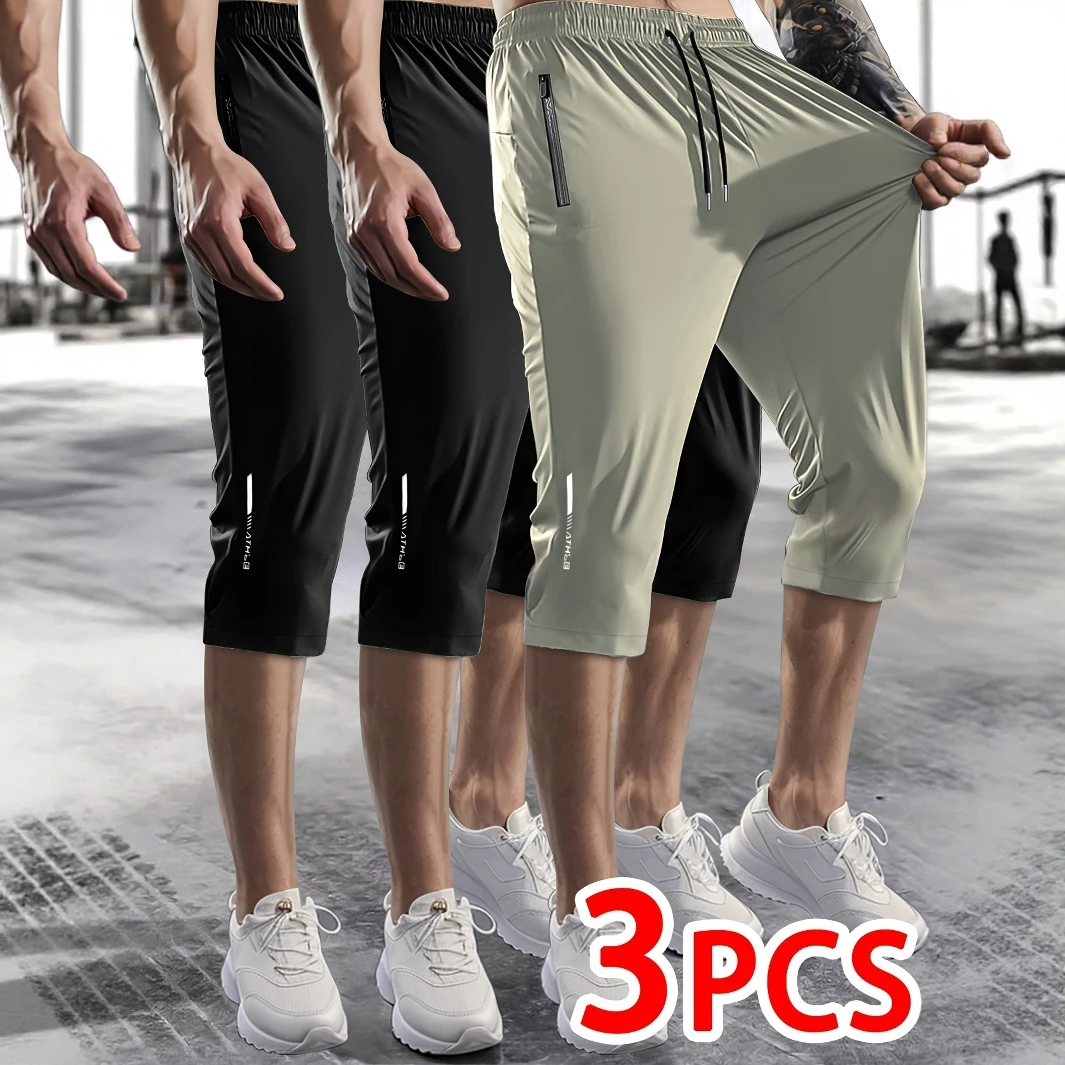 Juego de 3 pantalones capri informales para deportes al aire libre para ...