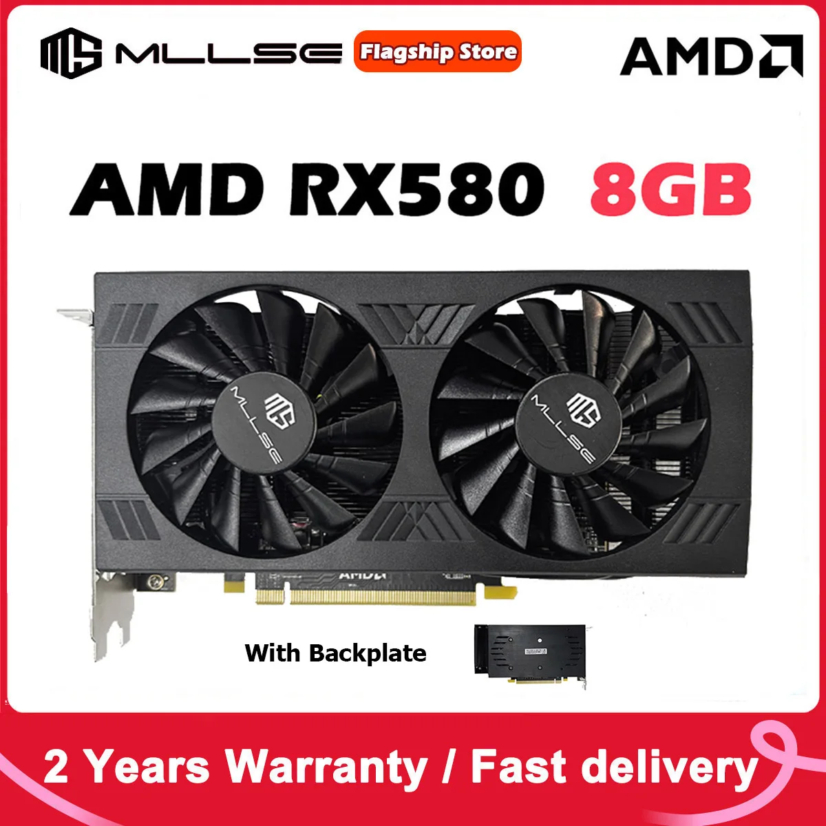 MLLSE tarjeta gráfica AMD RX 580 8G GDDR5 256Bit 2048SP PCI Express 3,0 ...