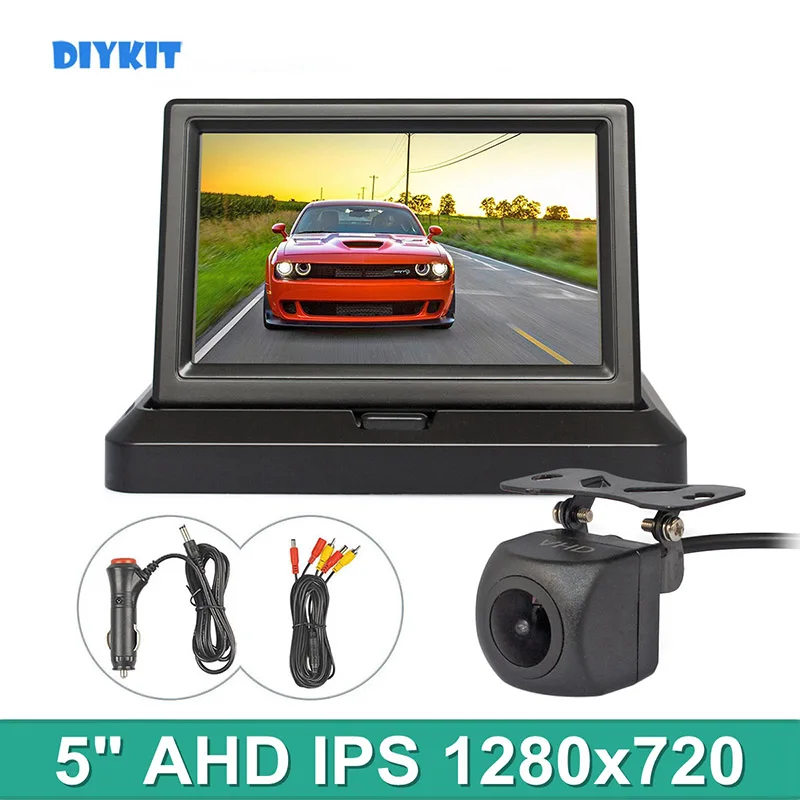 DIYKIT-Monitor-plegable-de-5-pulgadas-para-coche-c-mara-de-visi-n ...