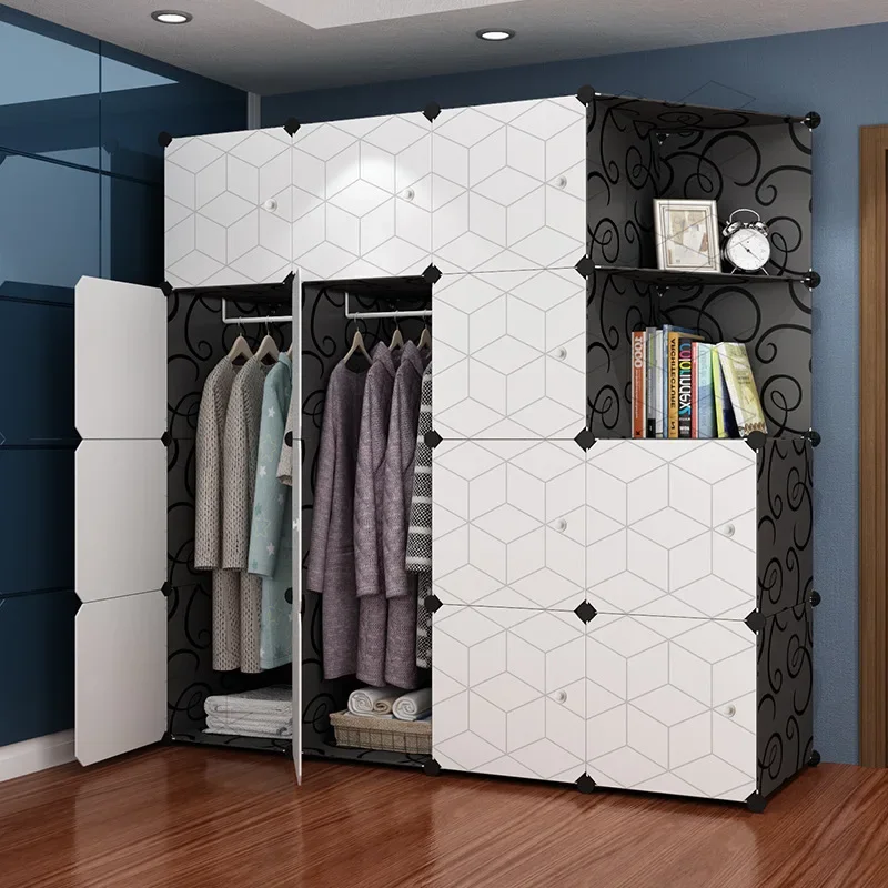 Armario-simple-para-dormitorio-armario-con-m-ltiples-puertas-montaje-de ...