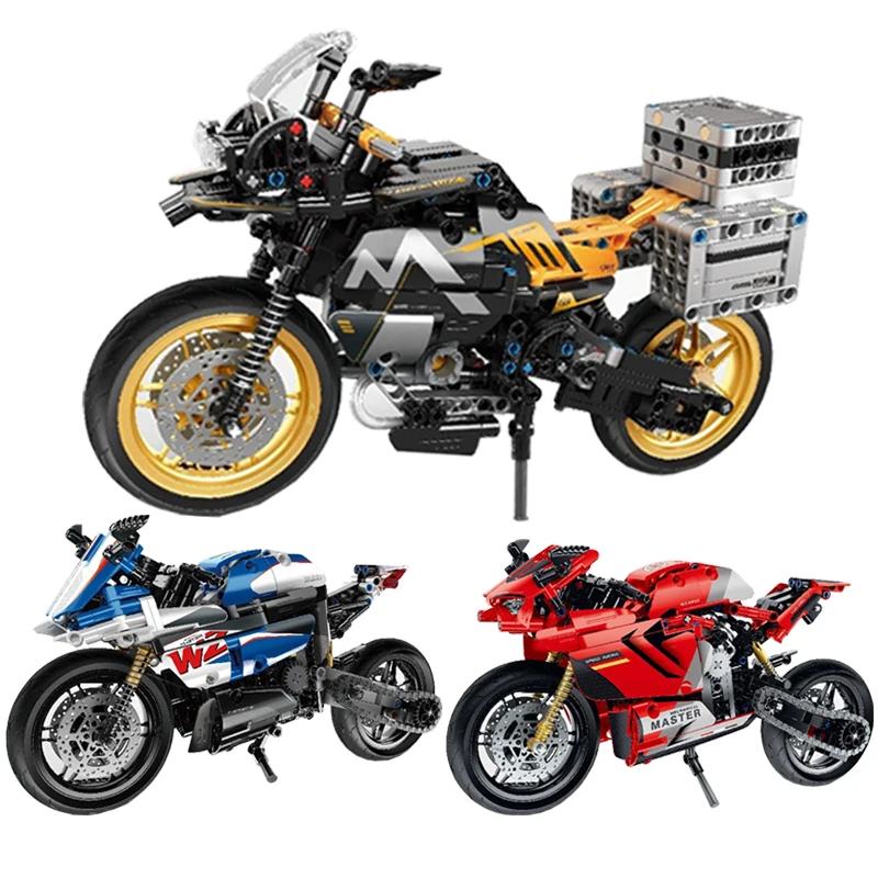 Modern-High-Tech-Technic-Moto-Speed-Champions-Racing-Motorcycles-Building-Blocks-Sets-MOC ...