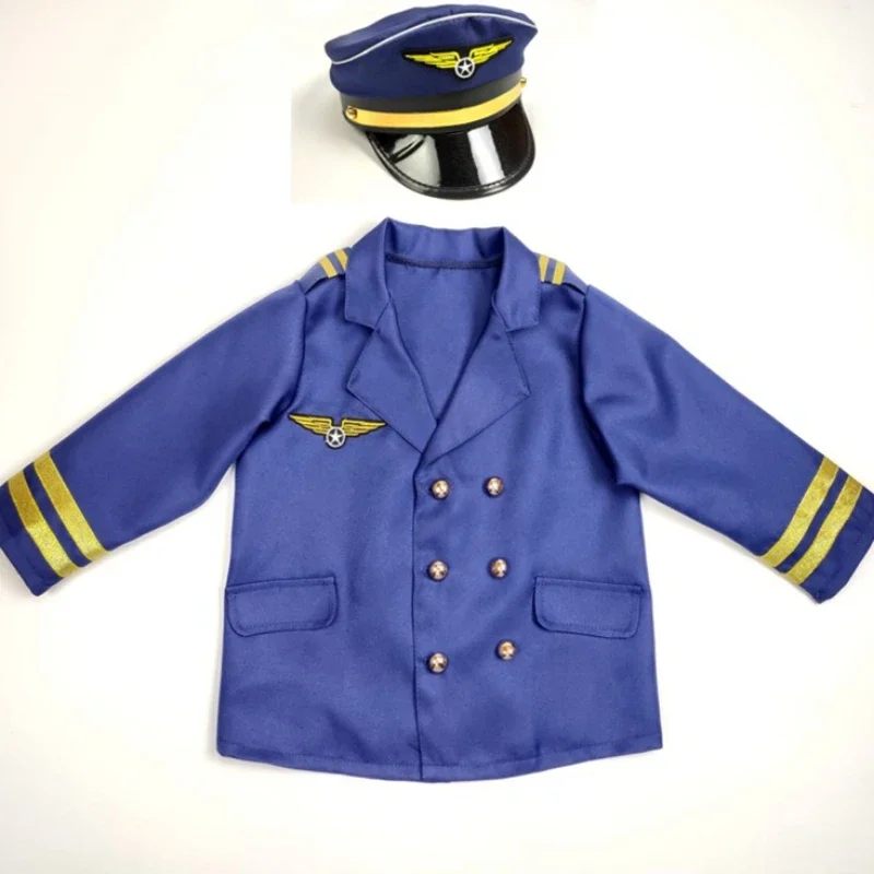 Children-Kids-Aircraft-Captain-s-Uniform-Cosplay-Clothing-Hat-Set-Pilot ...