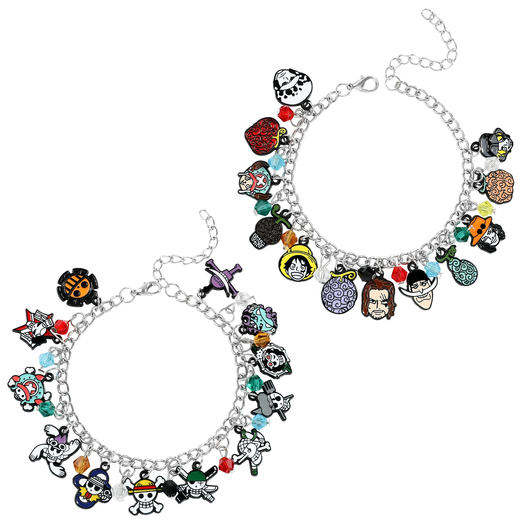 One-Piece-Anime-Charm-Bracelet-Chap-u-de-Palha-Piratas-Esmalte ...