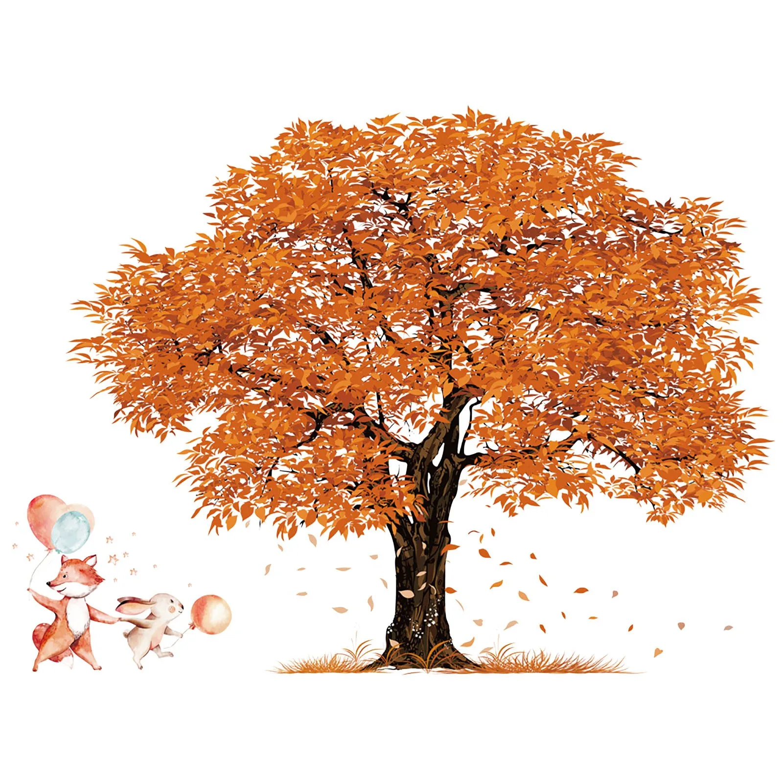 Tree With Falling Leaves Drawing