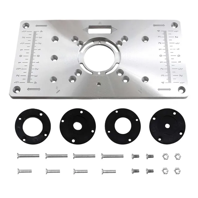 Router Table Flip Plate Aluminum Router Table Insert Plate W/ 4pcs ...