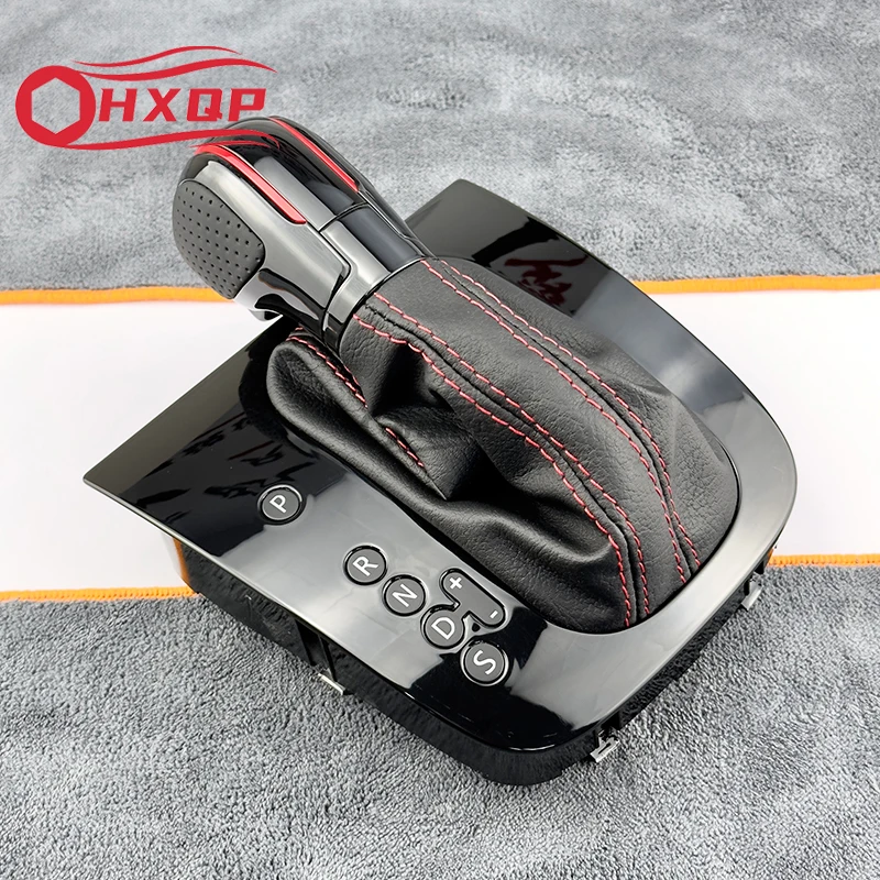 Leather-Black-Or-red-line-Stitching-AT-DSG-Gear-Shift-Knob-Lever-Cover ...