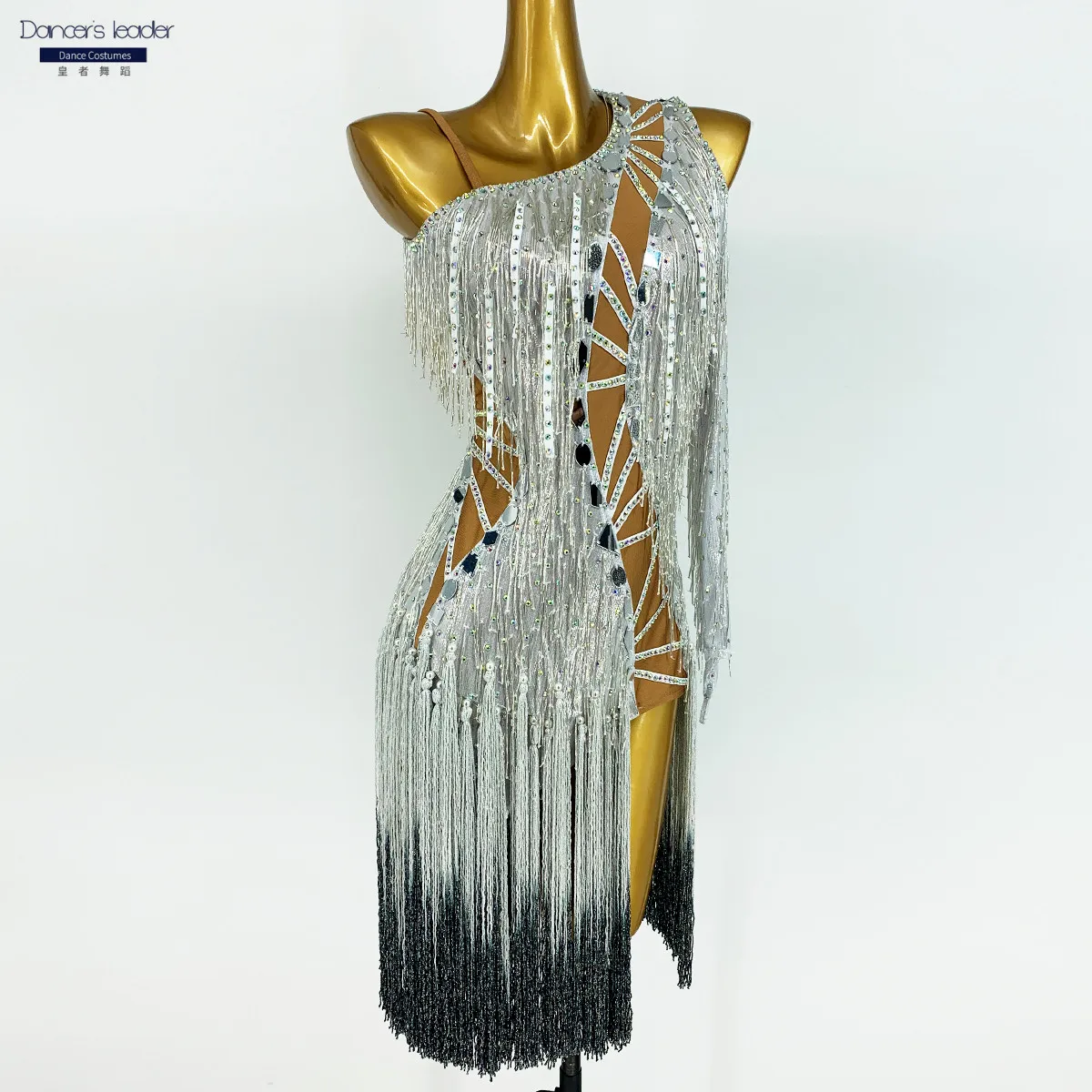 Latin-Dance-Dress-High-end-Customized-Catkins-Sequins-Slim-Open-Leg ...