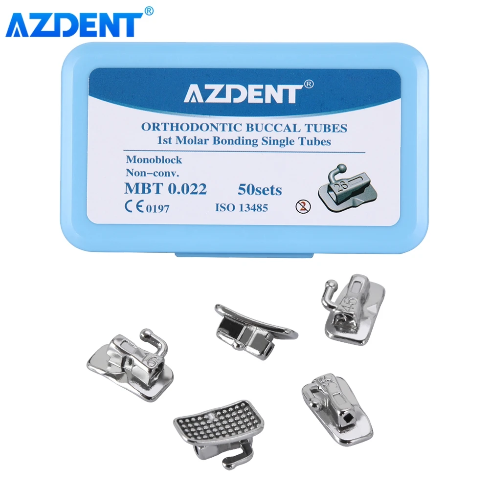 200 pcs/box azdent dental ortodôntico tubo bucal 1 ° 2 ° molar bondable ...