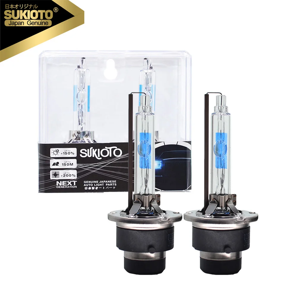 SUKIOTO 일본 정품 D1S 66140 제논 HID 전구, 자동차 조명 제논 헤드라이트, 12V, 35W, D2S, 6000K, 표준 백색 D4S, 자동차 램프, 55W ...