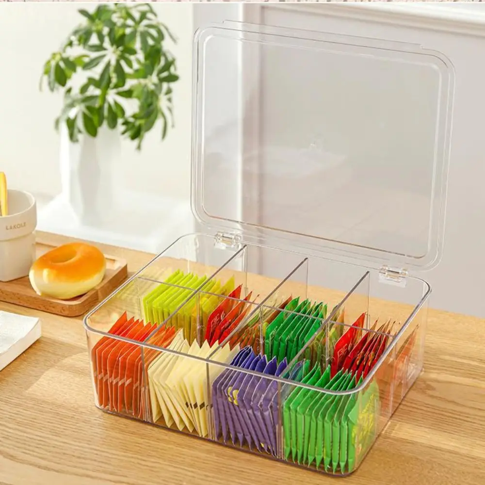Plastic-Tea-Bag-Storage-Box-Dustproof-Transparent-with-Lid-Tea-Bag-Box ...