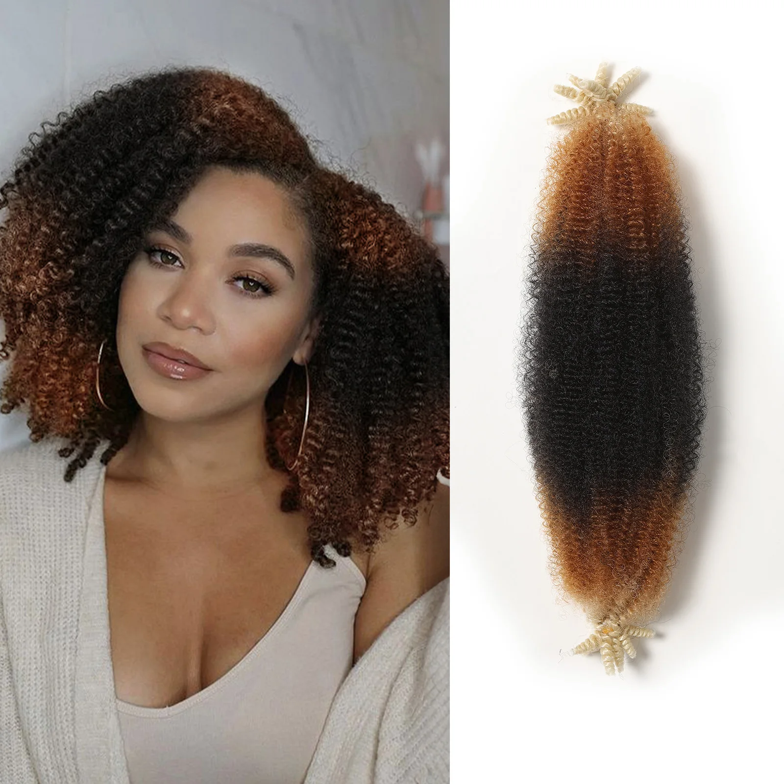 Synthetic Spring Kinky Twist Hair Pre-Separated Springy Marley Braids ...