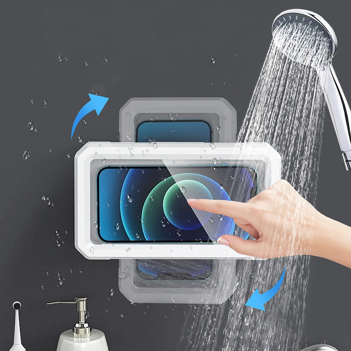 1pc-Waterproof-Wall-Mounted-Phone-Case-No-Trace-Hanging-Phone-Box ...