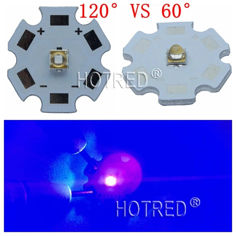 10-100PCS-1W-3W-High-Power-UV-Purple-LED-Epileds-Light-Chip-Ultraviolet ...