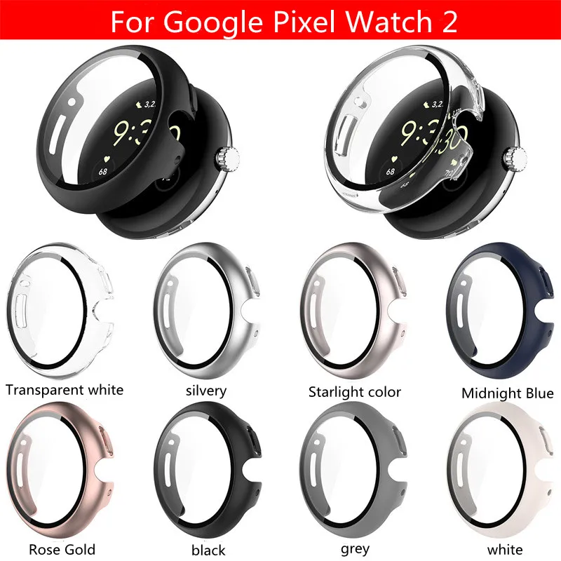 Tempered-Glass-Cover-For-Google-Pixel-Watch-PC-Protective-Case-Full-All ...