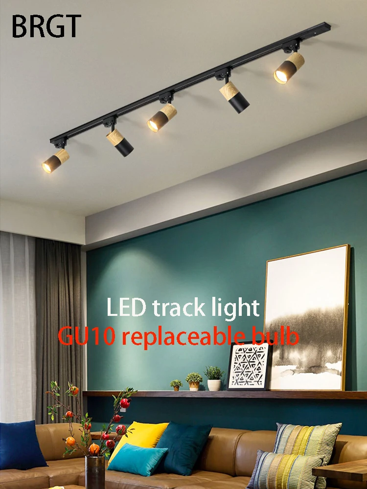 Led Track Light Gu10 Bulb Spot Cob Lighting Fixture Aluminum Ceiling ...