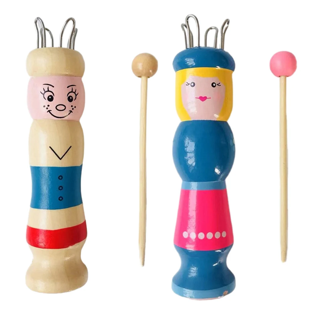 Wood-Hand-Knitting-Doll-Dolly-Yarn-Wool-Knitter-Hand-Painting-Rope ...