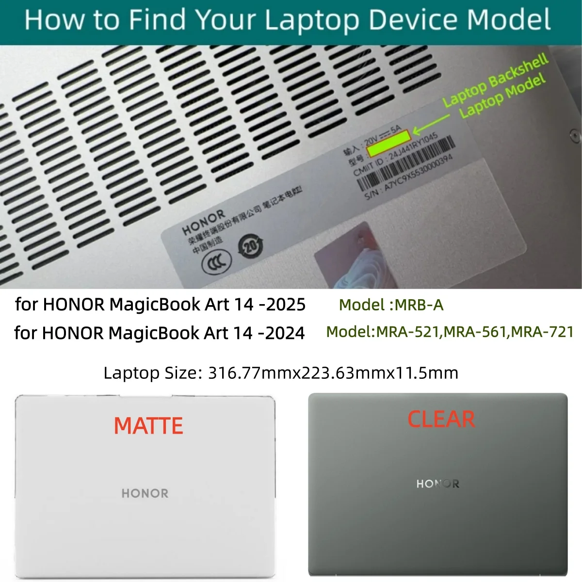 Frosted Hard Cover for 2025 2024 Honor MagicBook Art 14 Laptop Case 14. ...