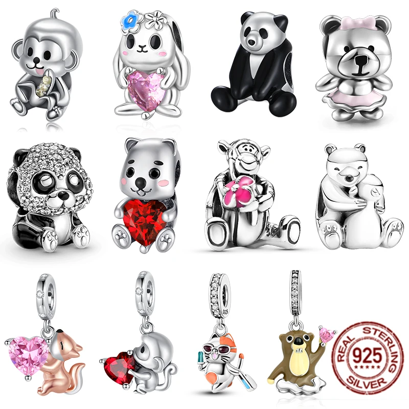 Finger-Fairy-925-Silver-Cute-Pet-Animal-Shapes-Charm-Beads-Fits-Pandora ...