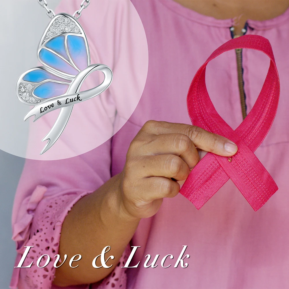 Cancer Awareness Symbol With Butterfly