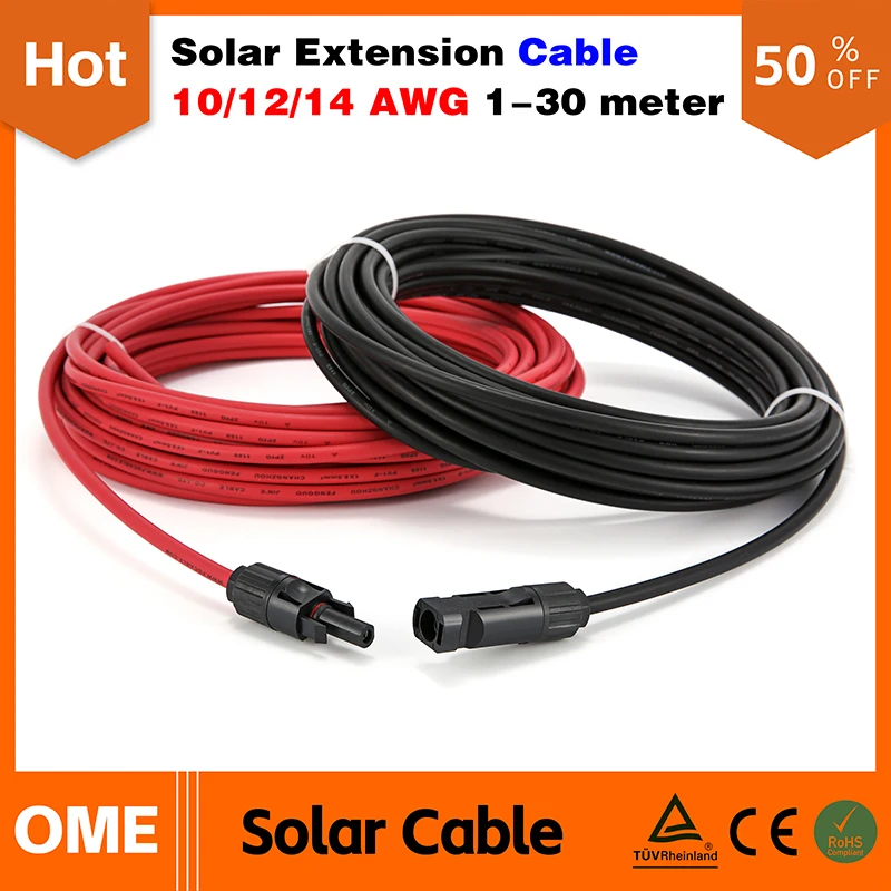 Free-Shipping-Solar-Extension-PV-Cable-Panel-Stecker-wire-Black-Red-2-5 ...