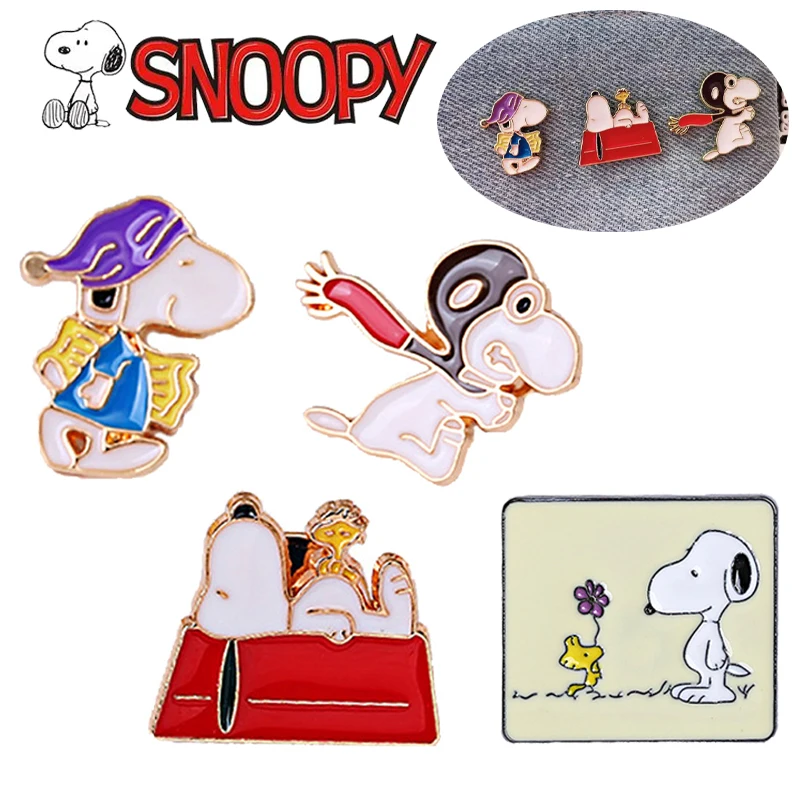 Snoopy Enamel Pin Lapel Brooch Cartoon Animal Badge Cowboy Lapel Pin ...