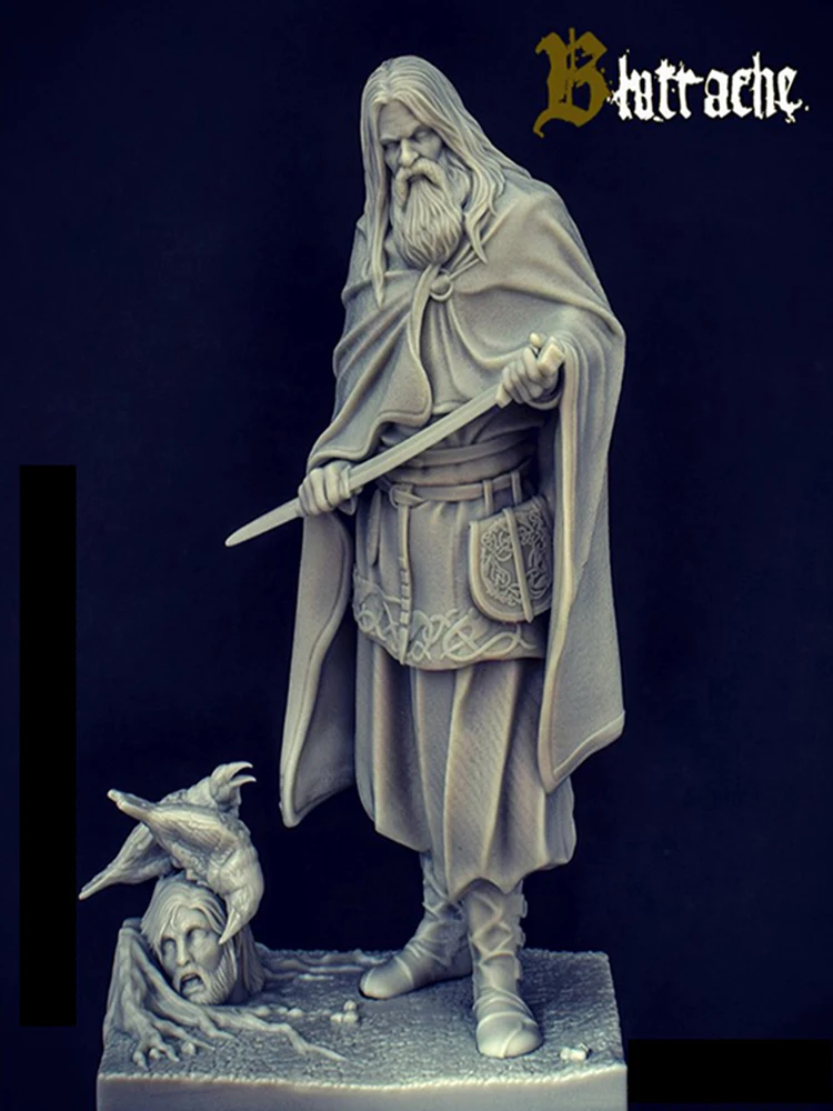 Unpainted Kit 1/20 85mm Ancient samurai and crow 85mm figure Historical ...