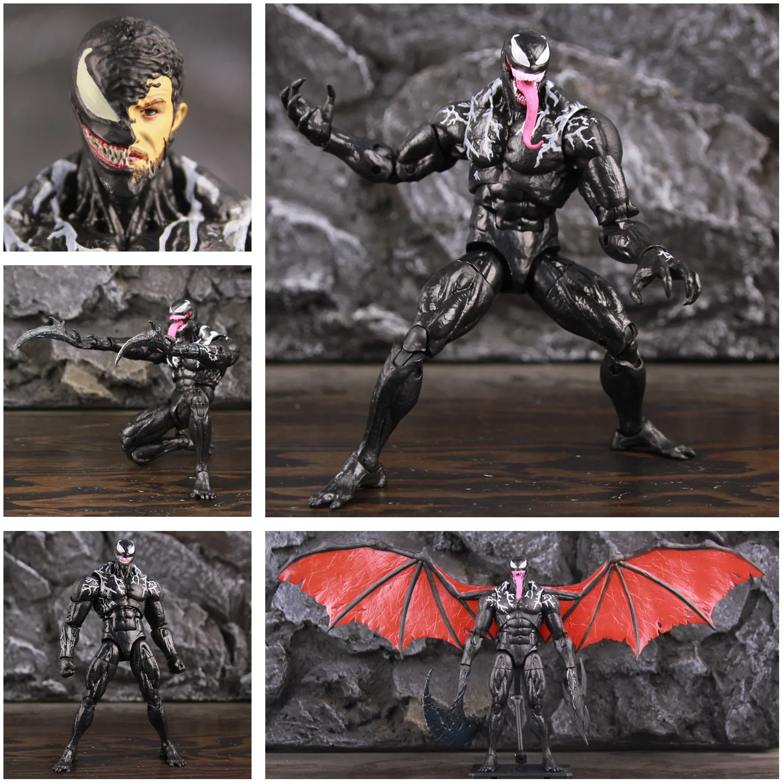Venom Movie 6" Scale Action Figure Edward Brock Wings King In Black Let ...