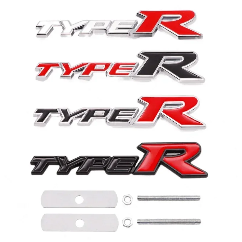 3D-Metal-Type-R-Logo-Front-Grill-Badge-Rear-Trunk-Emblem-Sticker-Decals ...