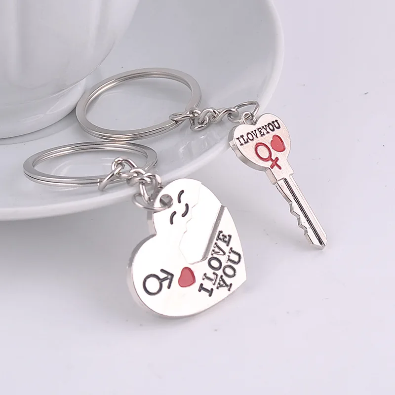 1-Pair-Romantic-Love-Heart-Couple-Keychain-Cute-Letter-Keyrings-For ...
