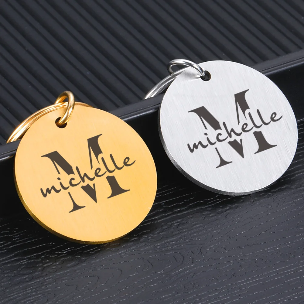 Personalized-Stainless-Steel-Name-Initials-Key-Chains-Custom-Date ...